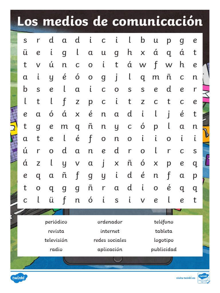 Sopa de Letras Los Medios de Comunicacion Ver 1 | PDF