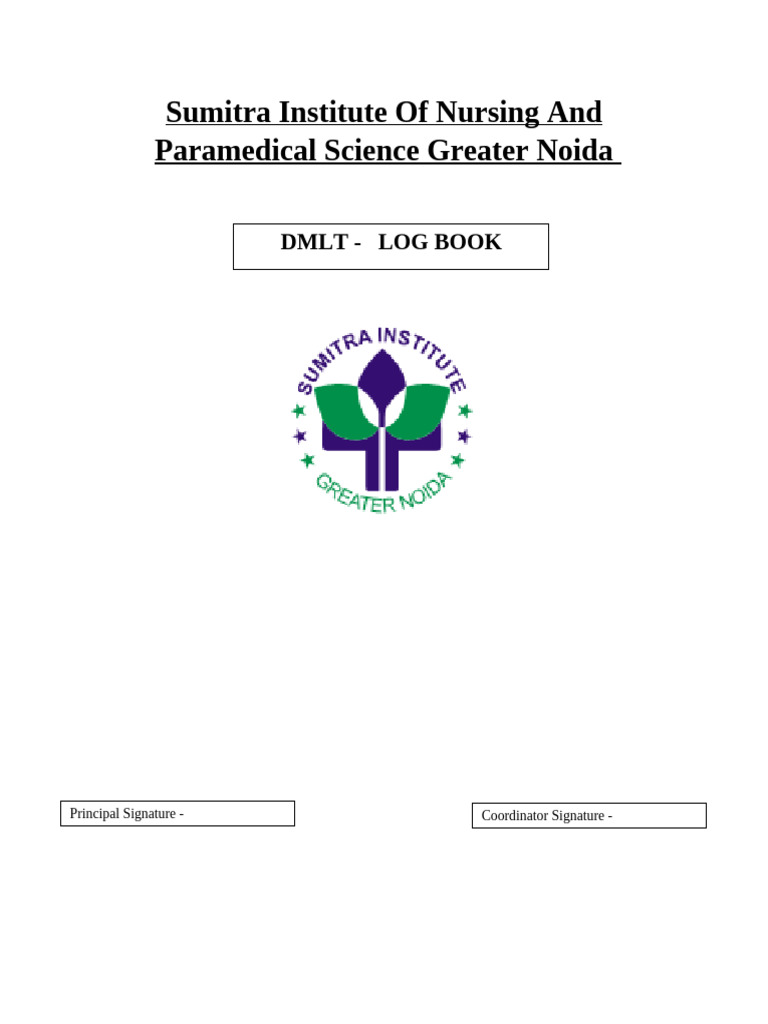 Sumitra Institute of Nursing and Paramedical Science Greater Noida Log Book | PDF