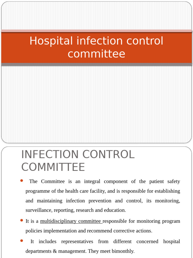 Hospital Infection Control Committee Overview | PDF | Infection ...