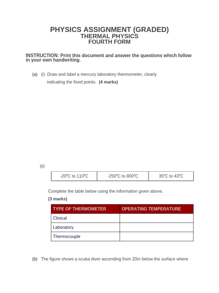 Graded Thermal Physics Assignment | PDF