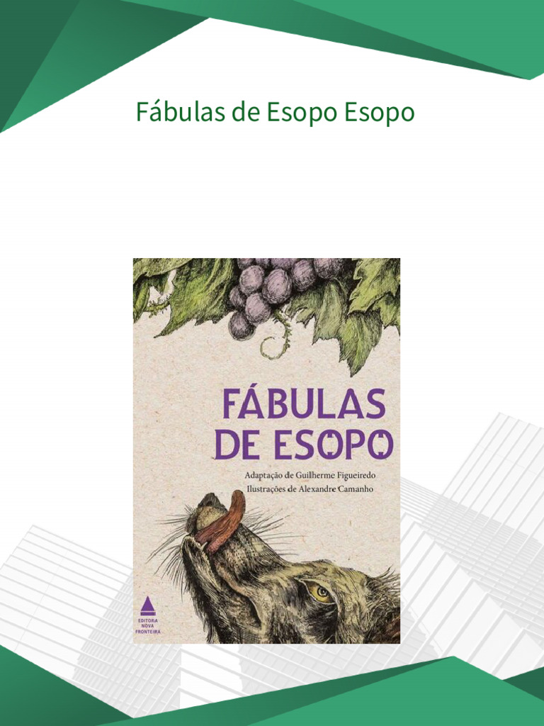 Fábulas de Esopo: Lições e Moralidades | PDF | Fábula | Esopo