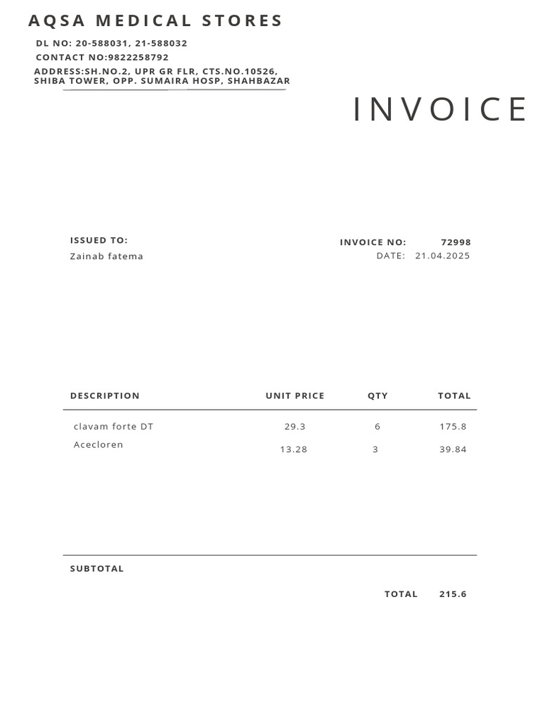 Simple Minimalist Business Invoice PDF | PDF