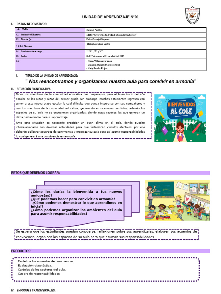 Organización del Aula para Convivencia Armoniosa | PDF | Longitud ...