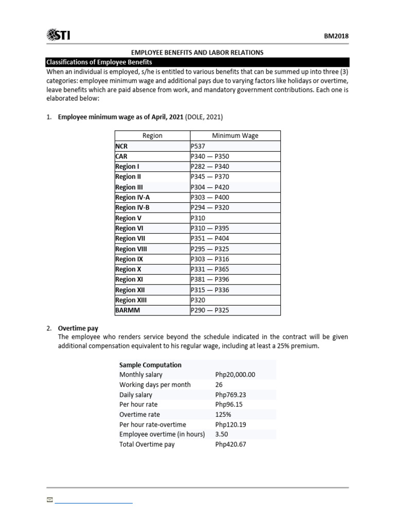 10 Handout 1 Employee Benefits and Labor Relations | PDF | Collective ...