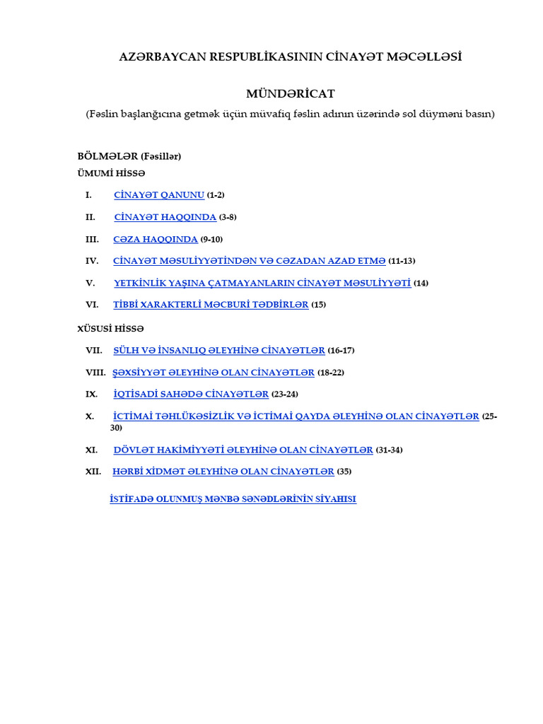 Aze Ad 30 02 Law 1999 Aze Criminal Code Azerbaijan | PDF