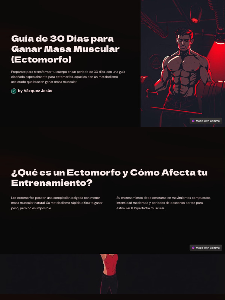 Guia de 30 Dias para Ganar Masa Muscular Ectomorfo | PDF | Hipertrofia muscular