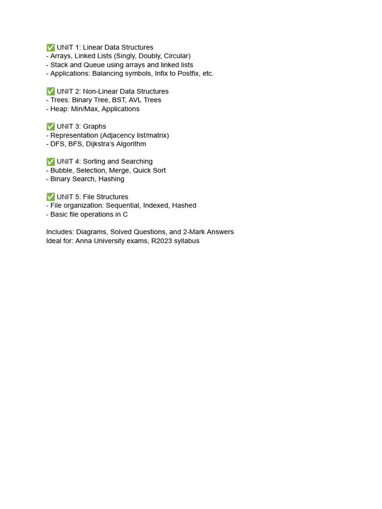 UNIT 1 - Linear Data Structures | PDF