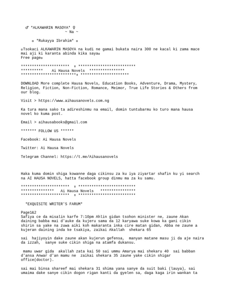 ALKAWARIN MASOYA (WWW - Aihausanovels.com - NG) | PDF