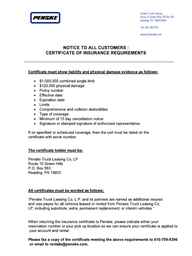 Commercial Insurance Requirements | PDF