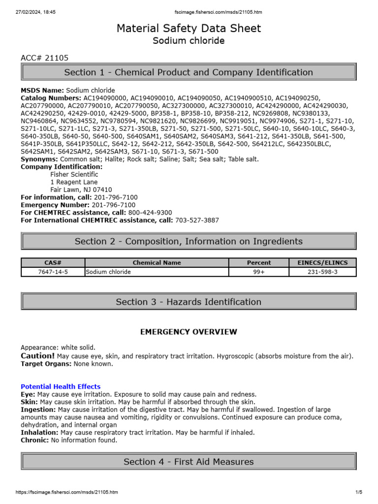 Msds 21105.Htm | PDF | Hazardous Waste | Dangerous Goods