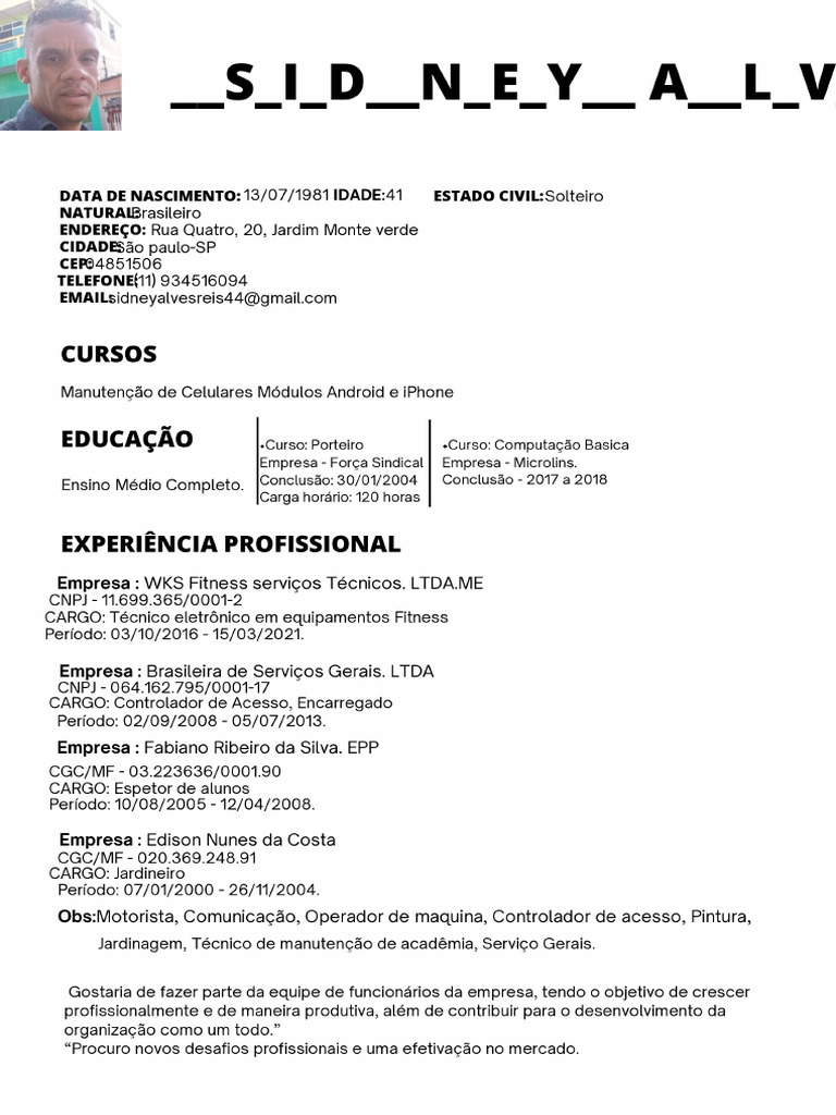 Atualizado Currículo | PDF