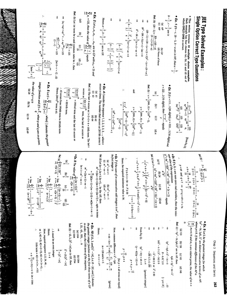 Sequence and Series JEE Excercise | PDF