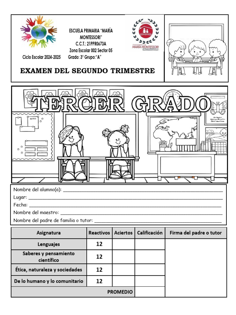 Examen segundo trimestre 3° | PDF | Agua | Nube