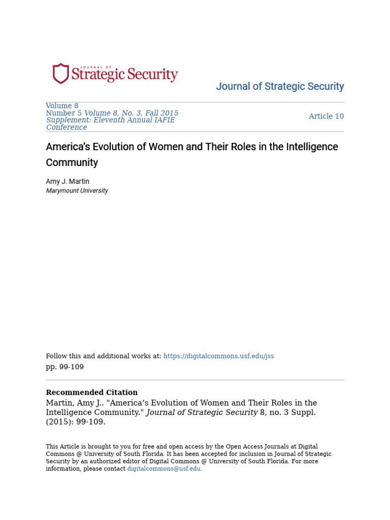 Role of Women in Intelligence | PDF | Director Of National Intelligence ...