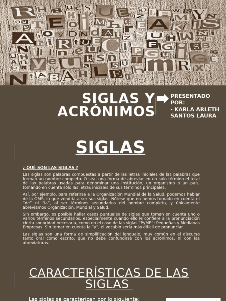 1-Siglas y Acrónimos | PDF | Acrónimo | Lingüística