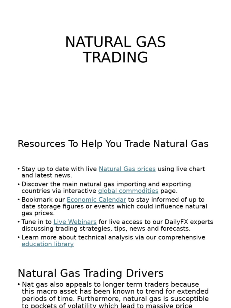 Natural Gas Trading Insights and Strategies | PDF