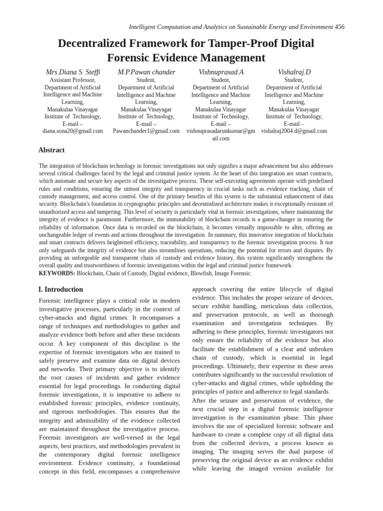 Blockchain in Forensic Evidence Management | PDF | Encryption | Digital ...