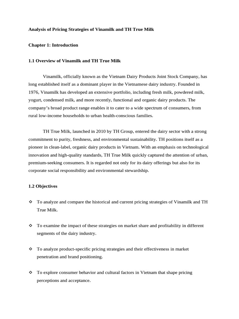 Vinamilk vs TH True Milk Pricing Analysis | PDF | Pricing | Market ...