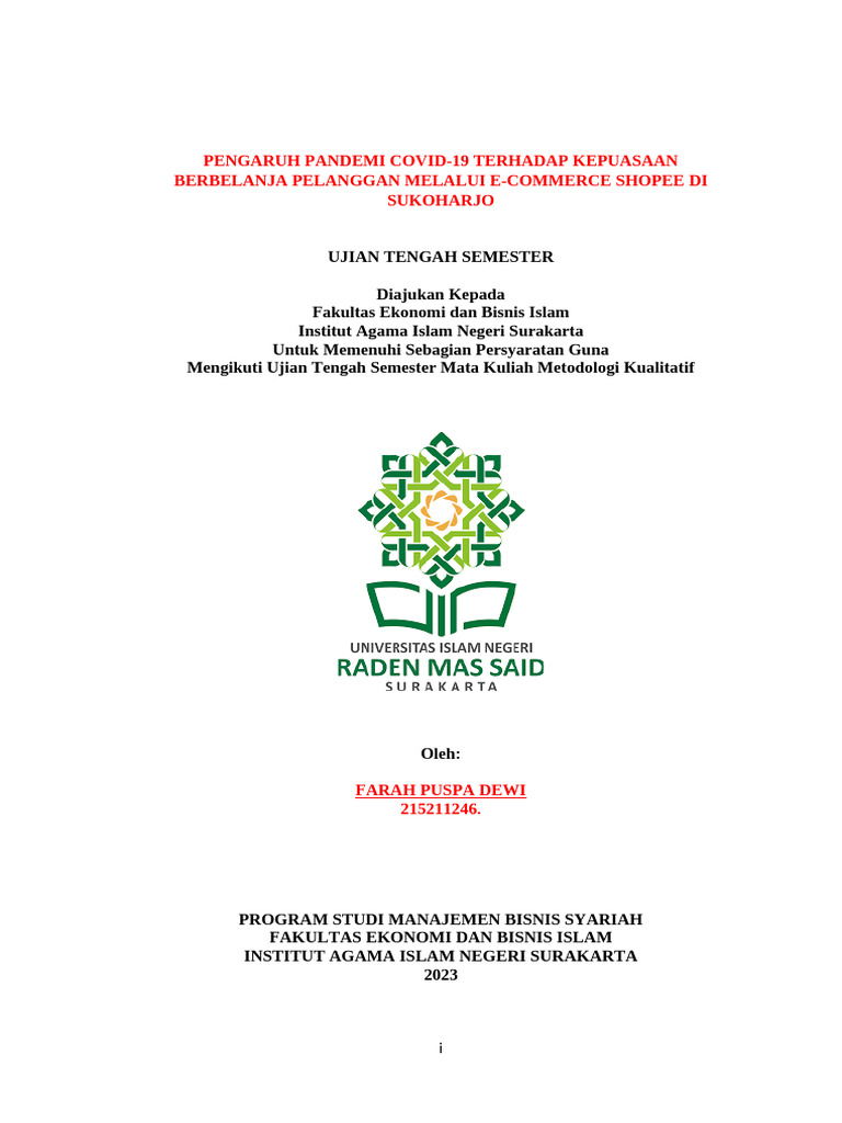 Format UTS Kualitatif 2023 | PDF