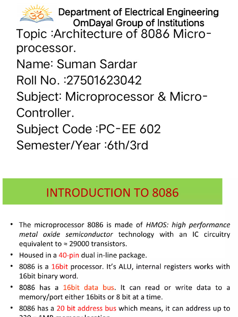 Suman Sardar - Microprocessor& Microcontroller Ca1 | PDF