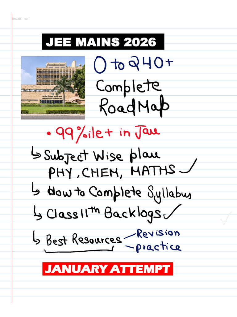 JEE MAINS 2026 First Plan | PDF | Matrix (Mathematics) | Vector Space