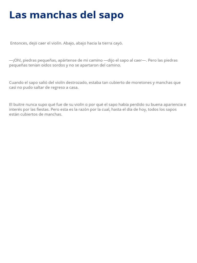 Las Manchas Del Sapo | PDF