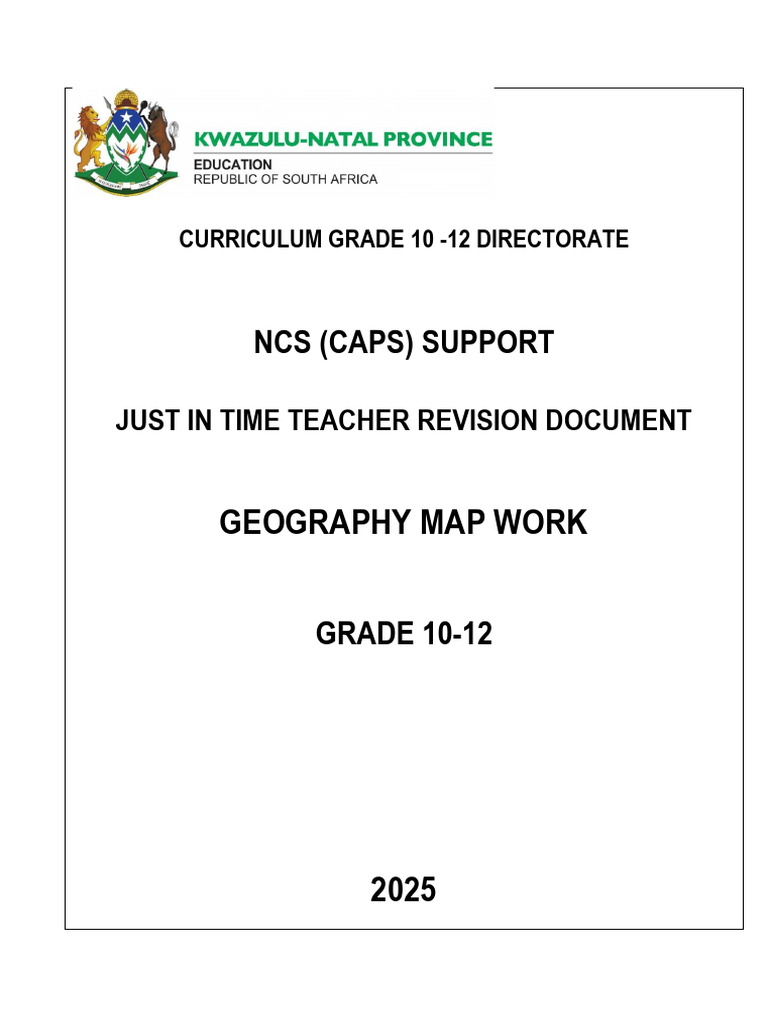 Mapwork Marking Guidelines 2025 | PDF | Geographic Information System ...