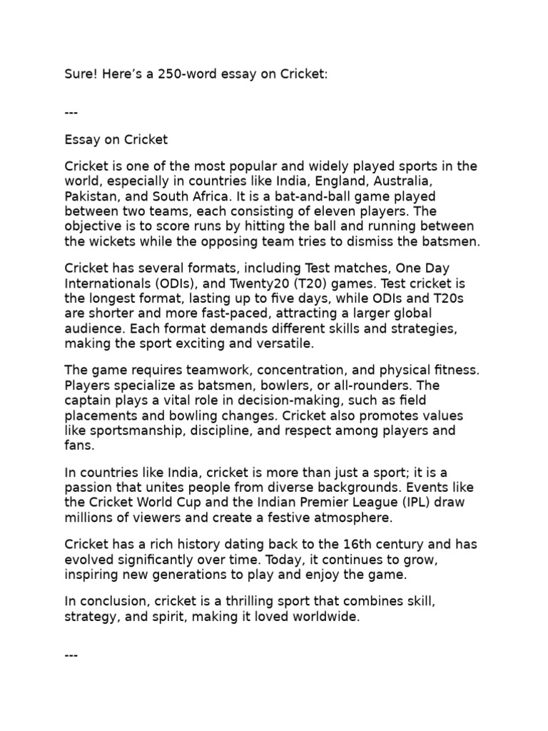 Sure! Here's A 250-Word Essay | PDF