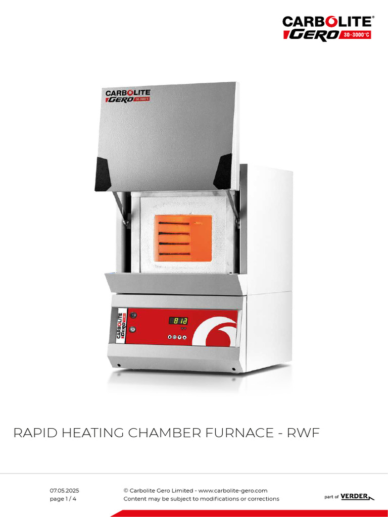 Product Info C 2 UCF C Rapid Heating Chamber Furnace RWF en | PDF ...