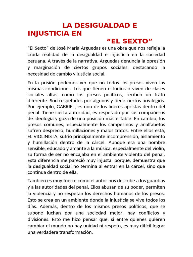 La Desigualdad e Injusticia en | PDF