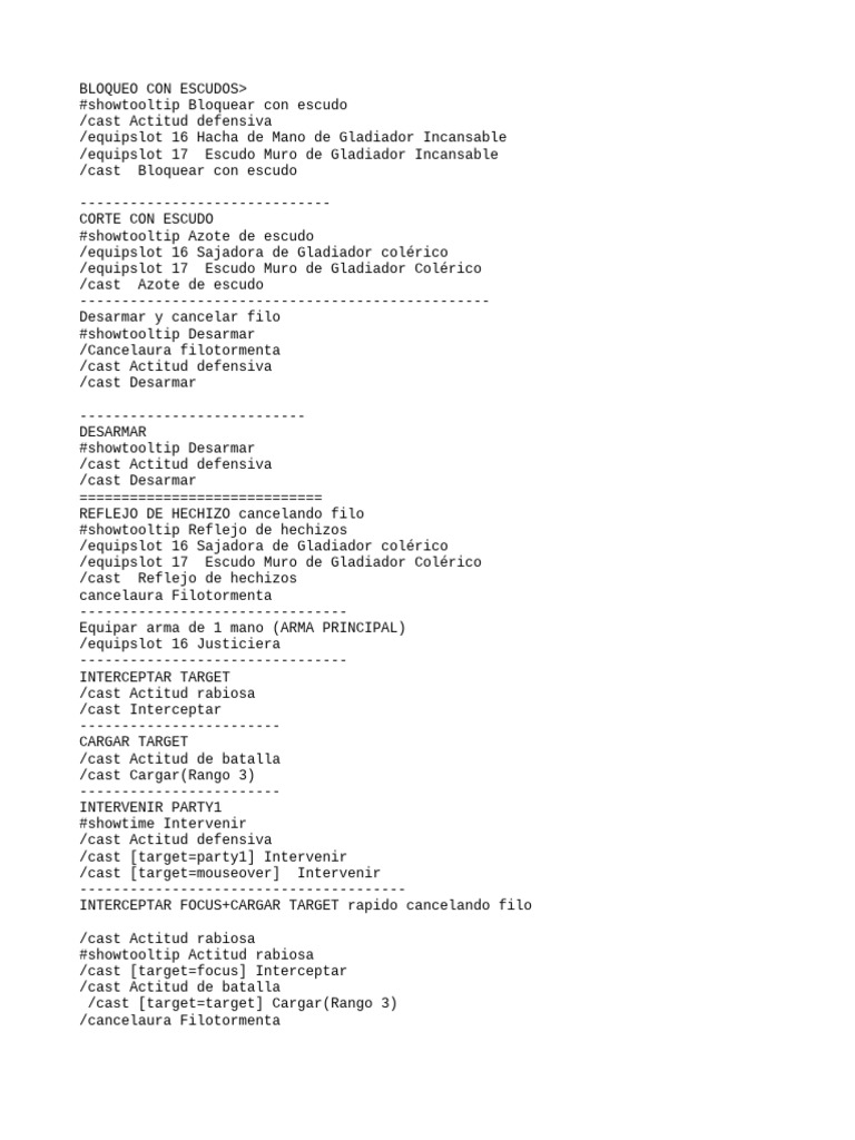 Macros War Armas PVP | PDF | Proteger | Equipo personal militar