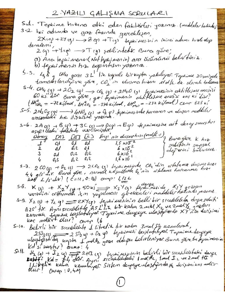 Kimya Calisma Sorulari | PDF