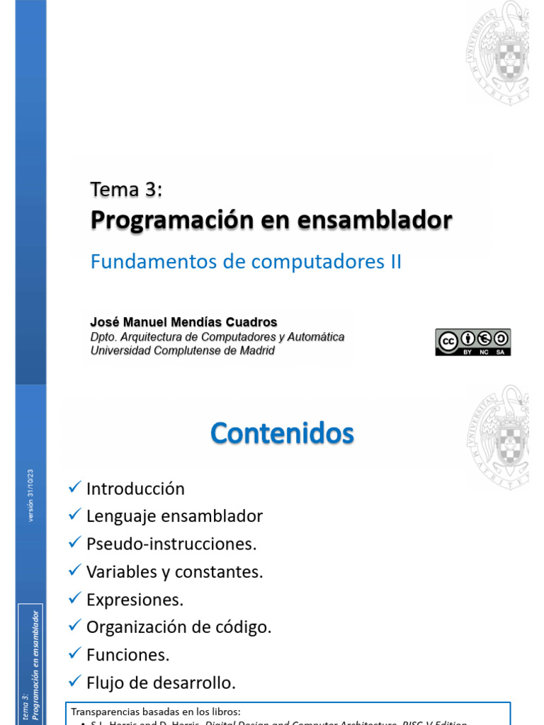 FC2tema3- Grado en Ingeniería Informática UPM | PDF | Lenguaje ensamblador | Programación de ...