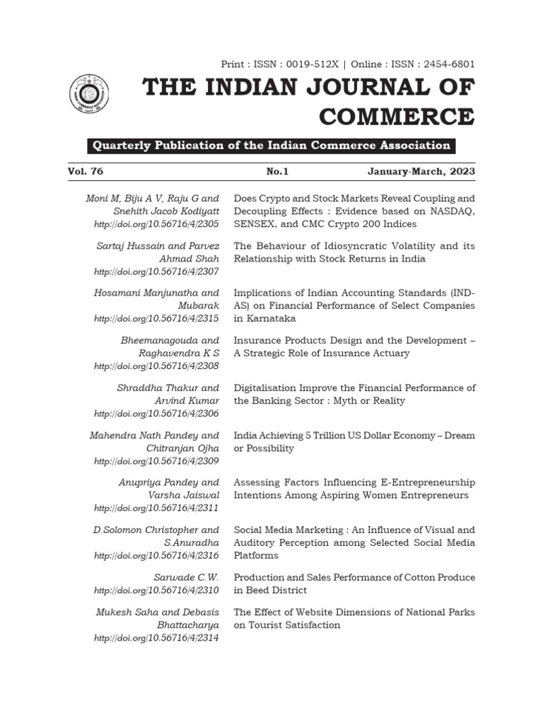 IJOL Jan March 2023 1 | PDF | Cryptocurrency | F Test