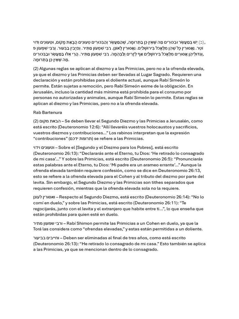 Bikurim 2 2-5 | PDF | Alimentos | Diezmo