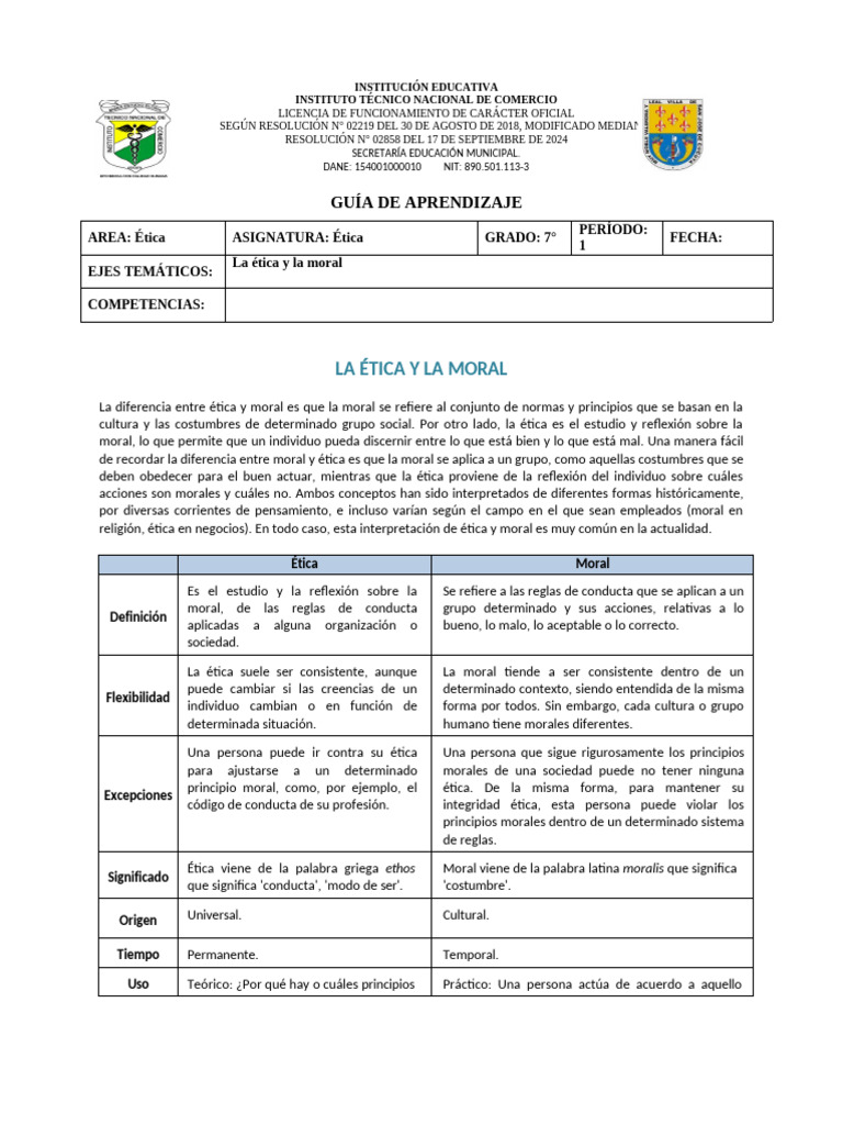 Ética-Y-Moral Significado de La Etica y La Moral | PDF | Moralidad ...