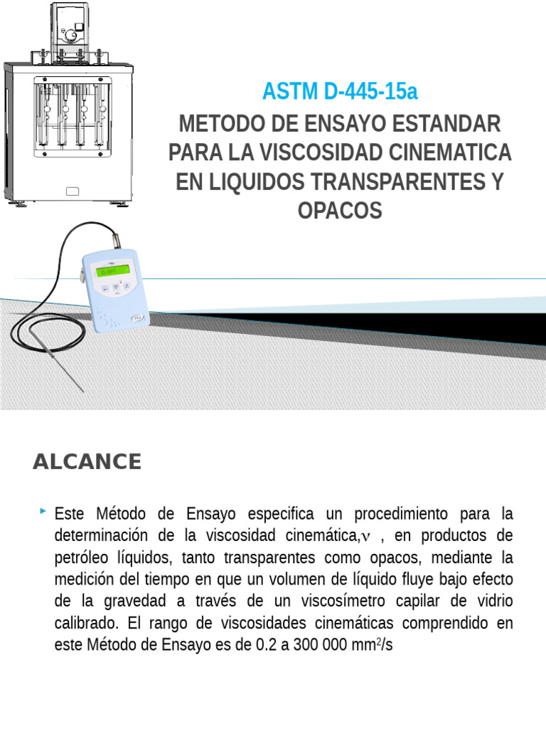 Astm d445-2015a Viscosidad | PDF | Viscosidad | Líquidos