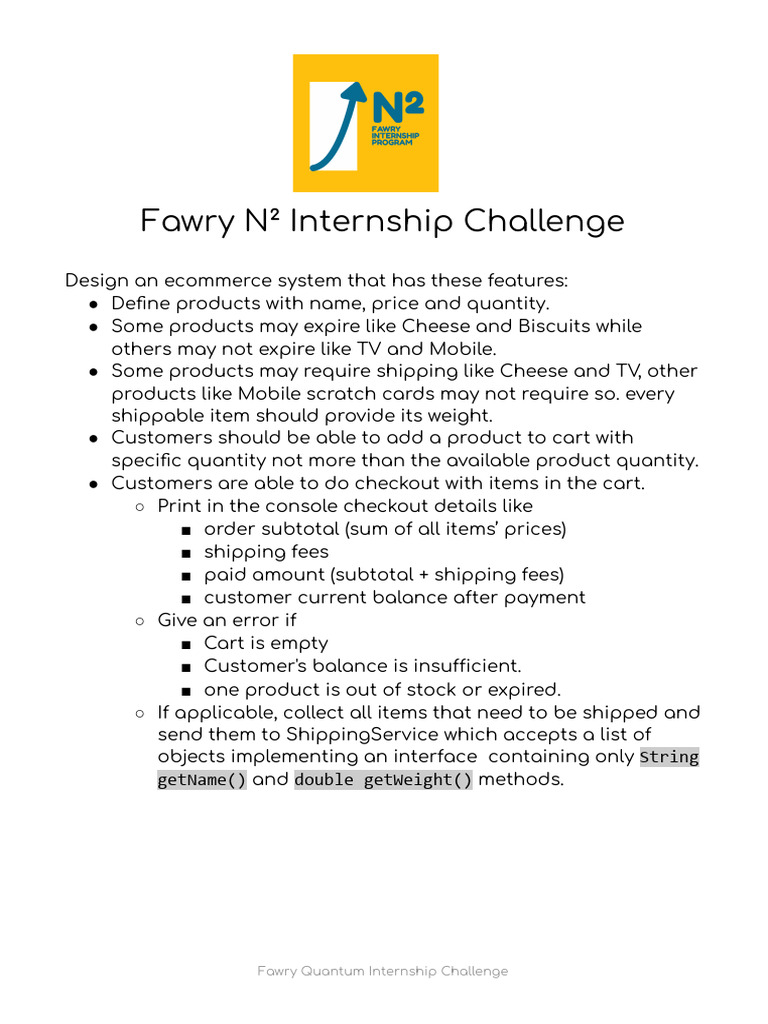 Fawry Quantum Internship Challenge 2 | PDF