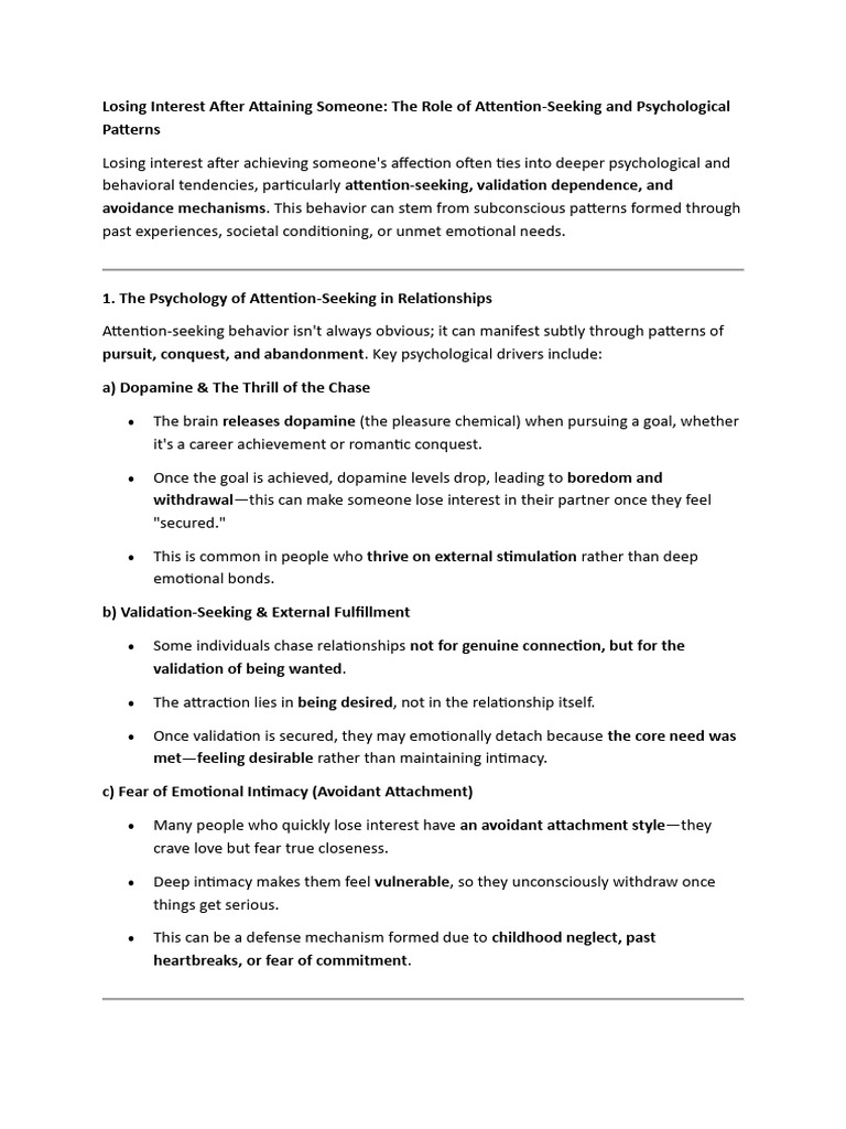 Losing Interest After Attaining Someone | PDF | Love | Intimate ...