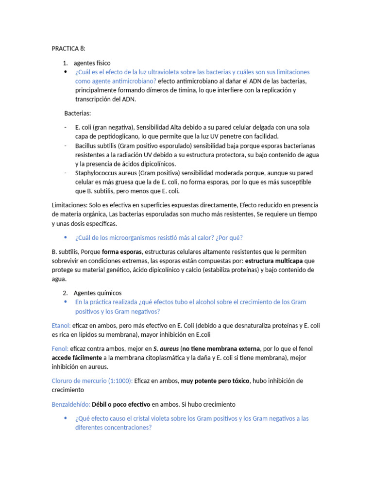 Cuestionario 2, Lab Bacter | PDF | Bacteriófago | Virus