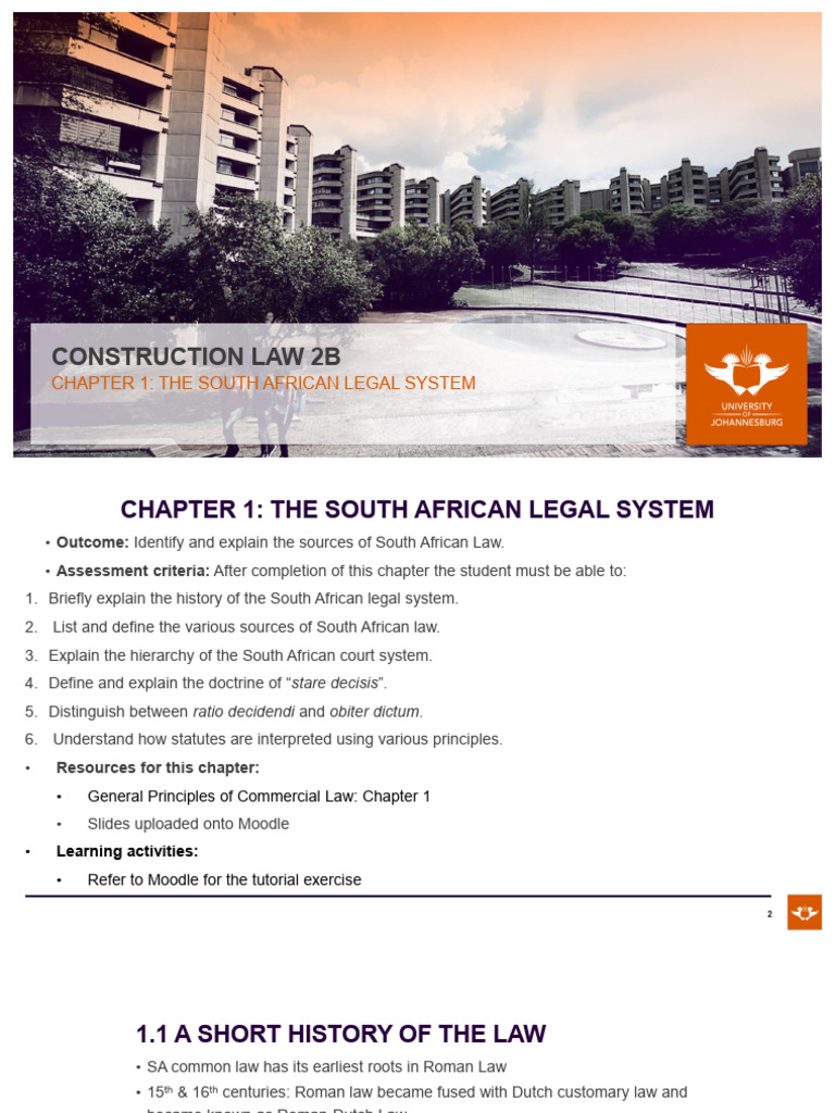 Chapter 1 - The South African Legal System | PDF | Precedent | Common Law