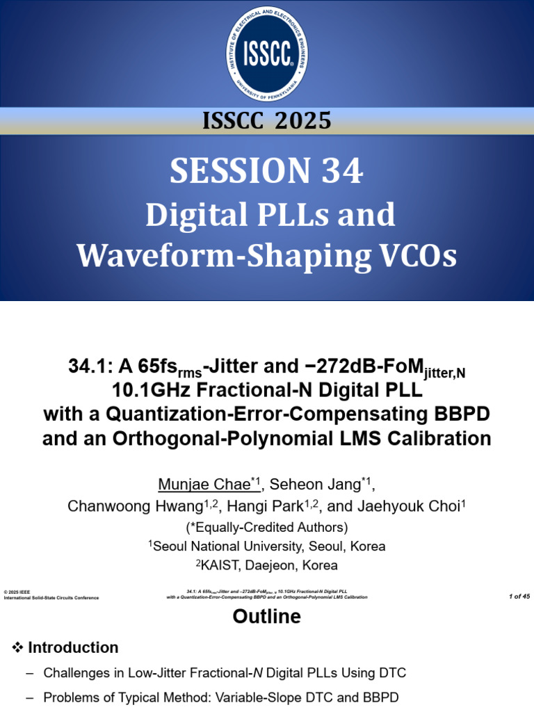 SESSION 34 Digital PLLs and Waveform-Shaping VCOs | PDF | Telecommunications | Electronic Circuits