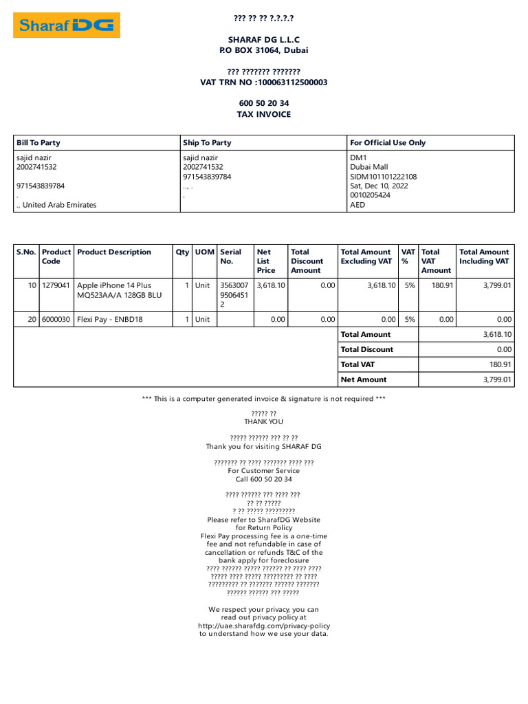 Tax Invoice | PDF | Value Added Tax | Business