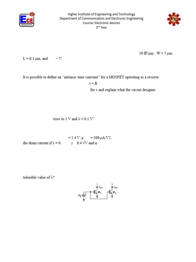 Sheet 2 Electronic Devices | PDF