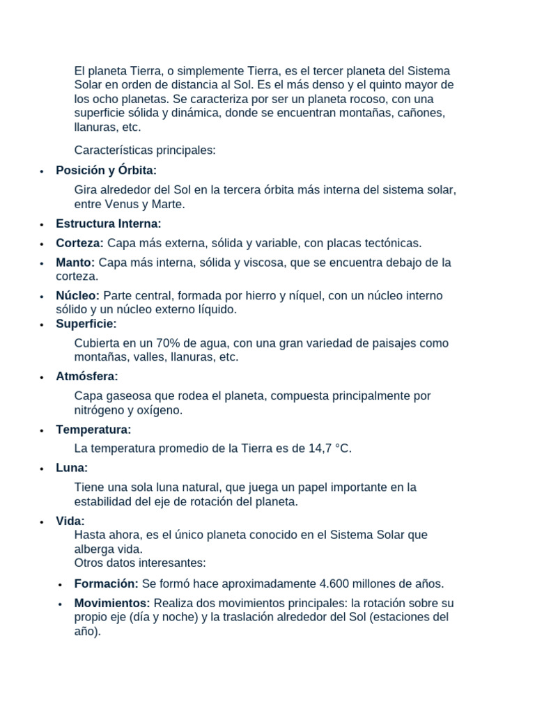 El Planeta Tierra | PDF