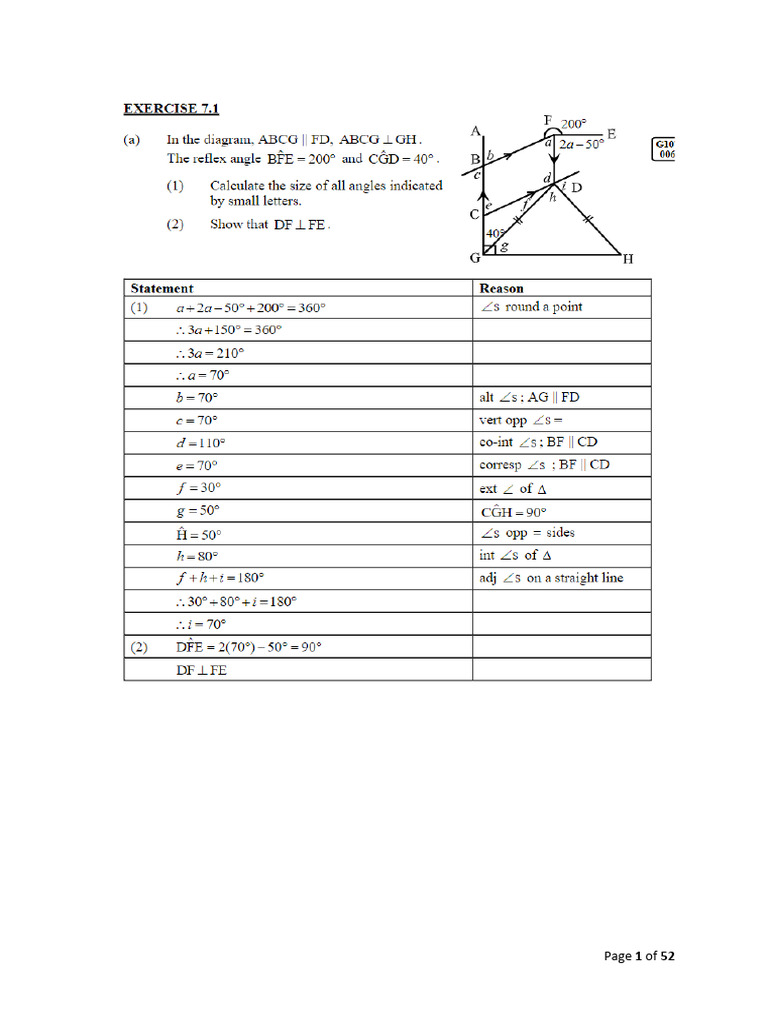 MEMO Euclidean Geometry Exercises Chapter 7 | PDF