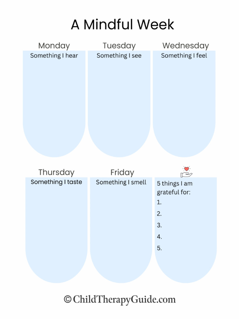 A Mindful Week, 5 Senses Journal | PDF