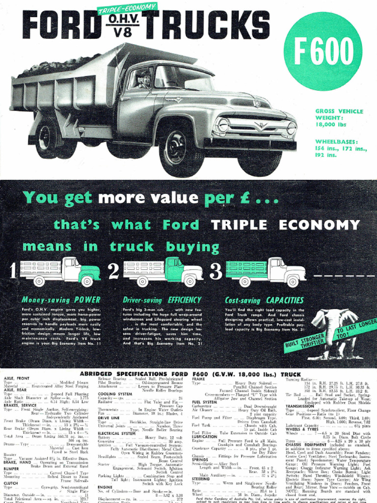 1956 Ford F600 AUS | PDF