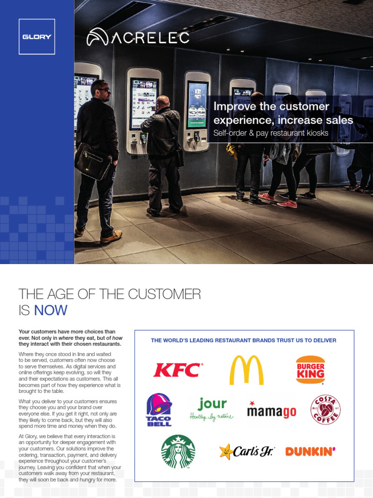 Glory Acrelec Self Order and Payment Brochure EN | PDF | Point Of Sale | Cash