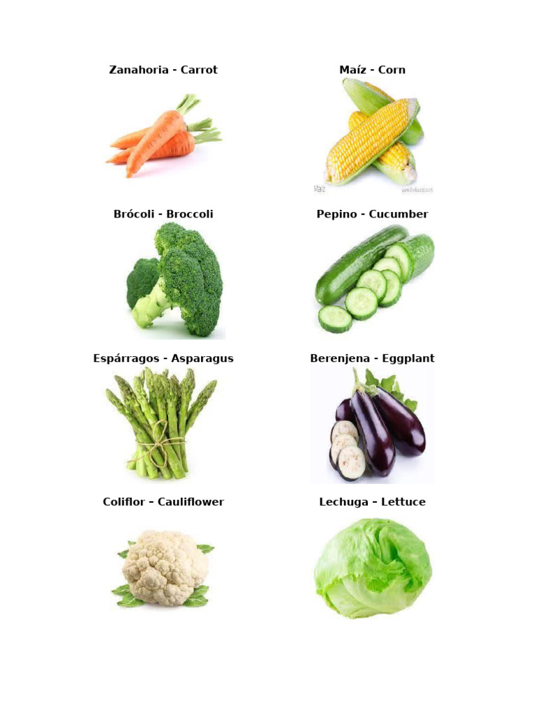 Vegetales en Ingles | PDF
